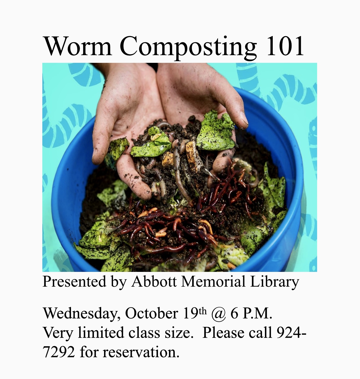 Upcoming Event: Worm Composting 101 – Abbott Memorial Library
