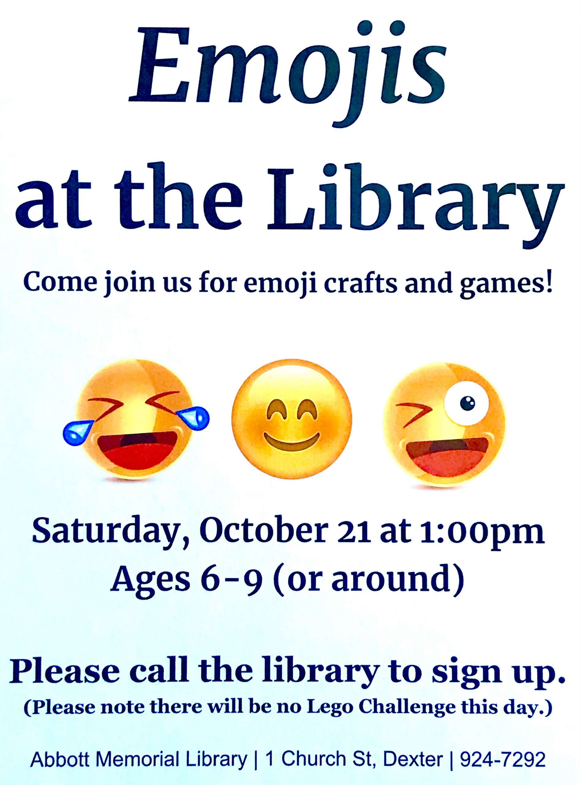 Upcoming Activity: Emojis at the Library – Abbott Memorial Library