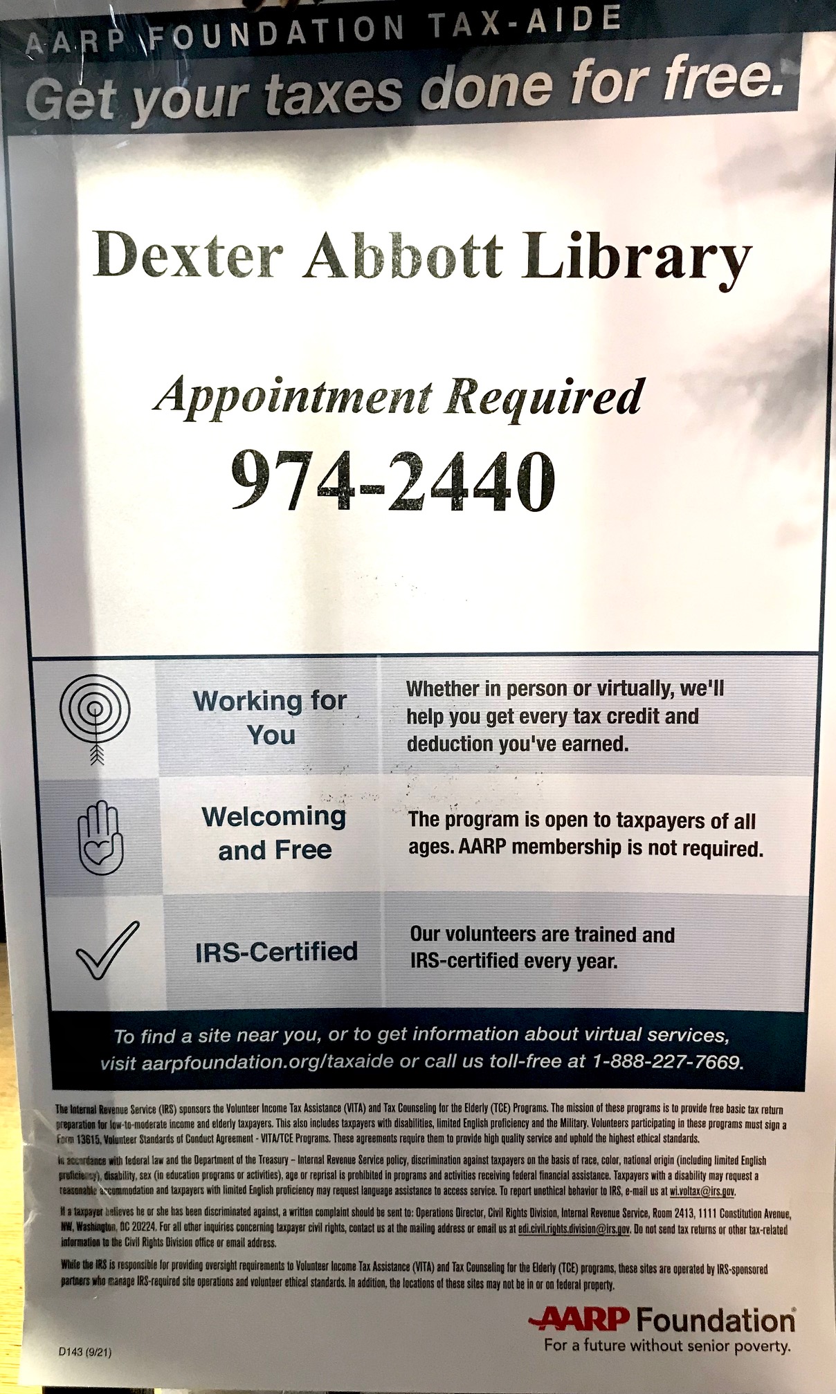 Tax Help (By Appt) – Abbott Memorial Library