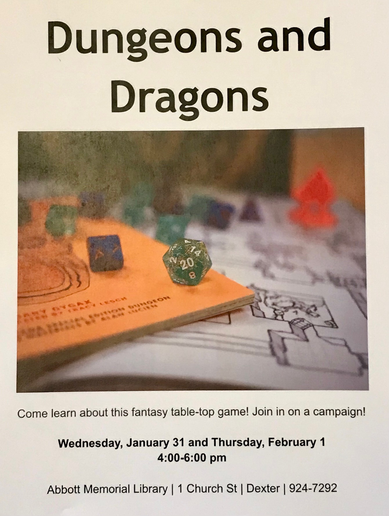 Upcoming Activity: Dungeons and Dragons – Abbott Memorial Library